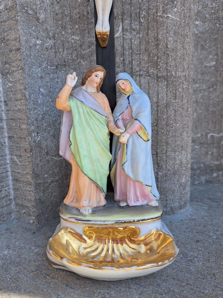 Antique Standing Porcelain Bisque Mary Magdalena Jesus Calvary Holy ...