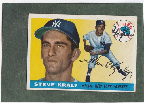 *1955 TOPPS #139 STEVE KRALY, YANKEES RC wonderful - faint blem rt of ...