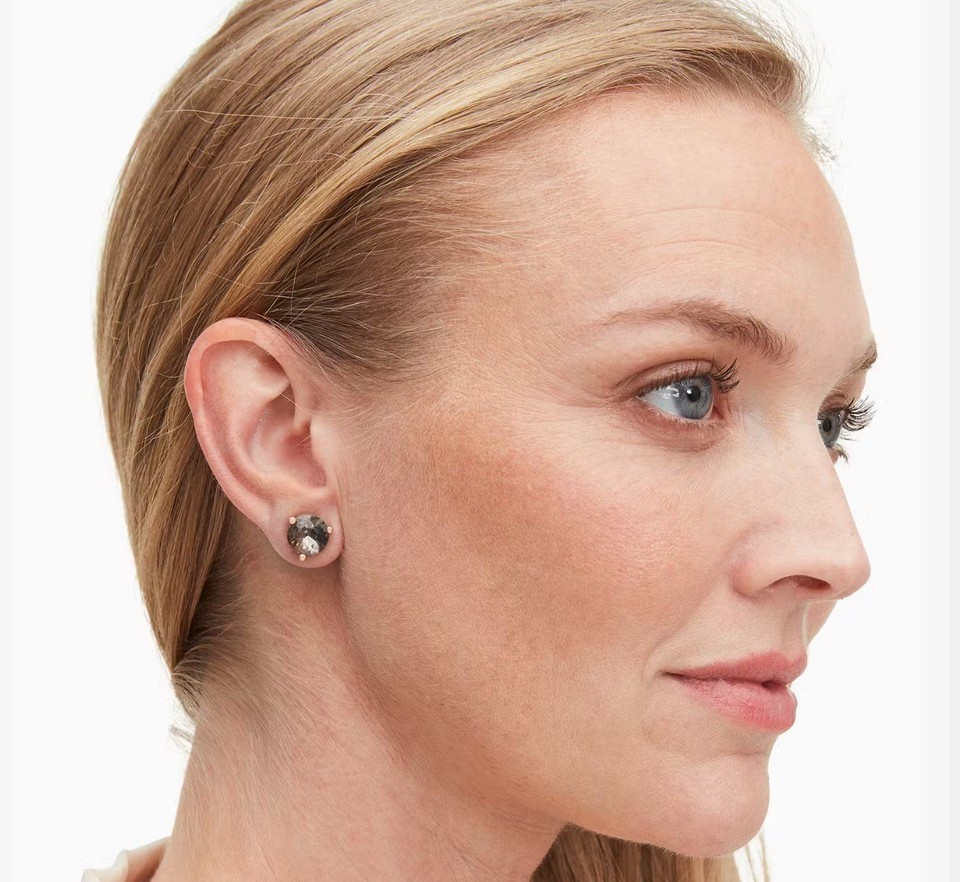 Kate Spade Gum Drop Earring Studs Black and Gold | eBay