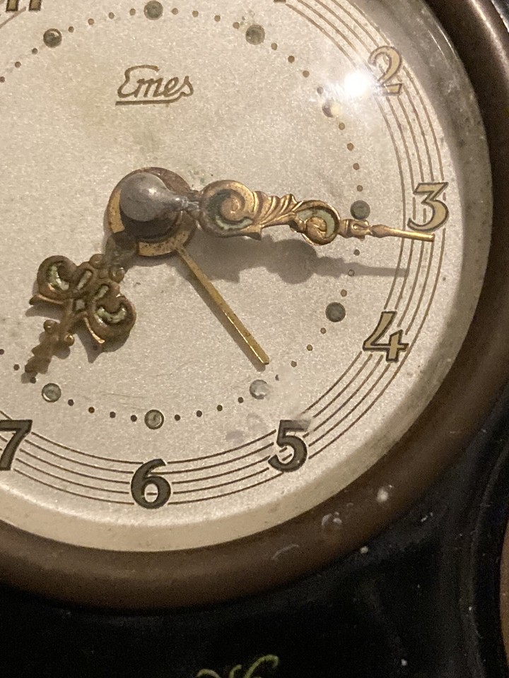 VINTAGE EMES GUEISSAZ ALARM CLOCK Hand Painted Roses De Sus -- 200 | eBay