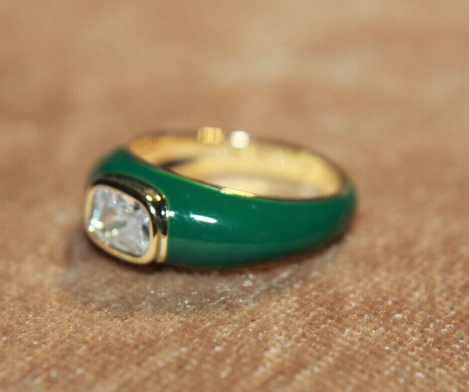 enamel ring gemstone silver jewelry 6.25 7.25 8.75 cocktail wrist watch ...