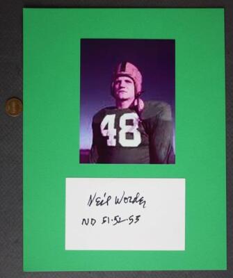 1951-53 Notre Dame Football star Neil Worden signed autograph & photo ...