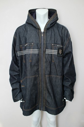 PHAT FARM vtg hooded denim jacket parka hip hop oversized simmons 90s ...