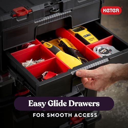 Keter Stack-n-Roll Two Drawer Tool Box for Small Parts and Power Tool Accesso... 731161056918 | eBay