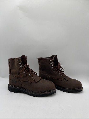 Cody James Men's 8" Mustang Waterproof Lace-Up Kiltie Work Boot Brown ...