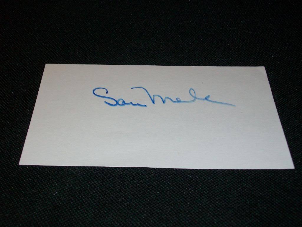 Washington Senators Sam Mele Auto Signed 3x5 Index Card RARE CM | eBay