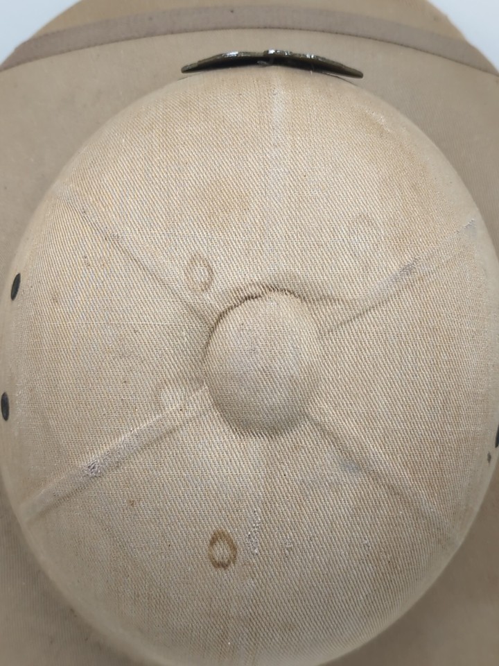 Vintage US Post Office Letter Carrier Safari Hat Pith Helmet With Badge vintage-us-post-office-letter-carrier-safari-hat-pith-helmet-with-badge