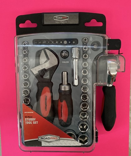 RoadPro RPPS10046PDQ 45 Pc. Stubby Tool Set w/Case Metric & SAE New ...