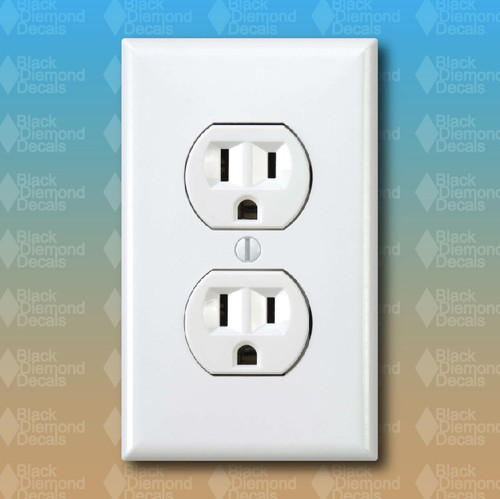 Fake Wall Outlet Plug Standard Size Joke Funny Custom Vinyl Decal ...