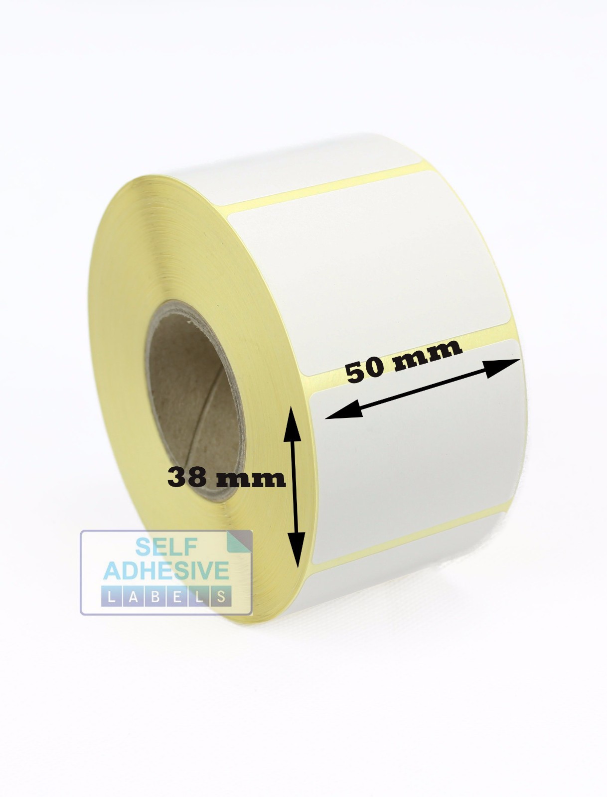 White 50mm x 38mm Semi Gloss Labels for Thermal Transfer printers. 2k ...