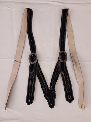 Vintage Mens Blk uede Leather Suspenders Lederhosen Trachten Shorts ...