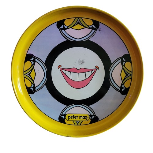 Vintage Peter Max Psychedelic 1960s Pop Art Smile Metal Serving Tray 12 ...