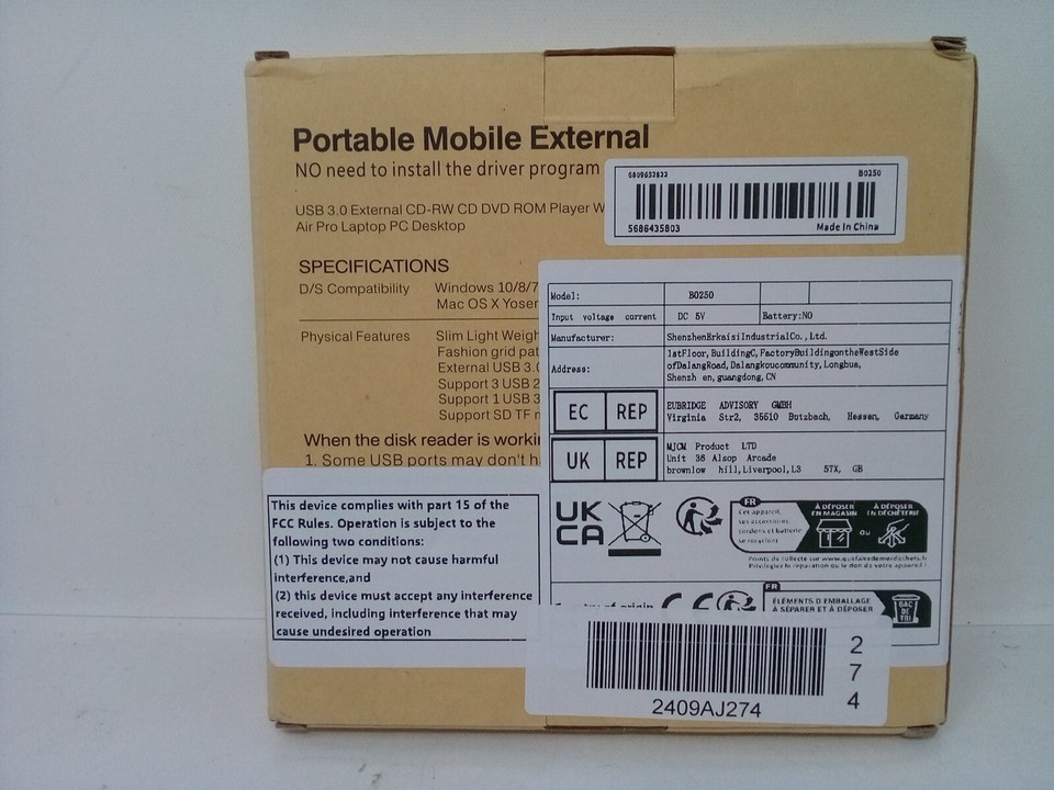 POP-UP Mobile External External ODD & HDD DEVICE (MODELNO: B0250) | eBay