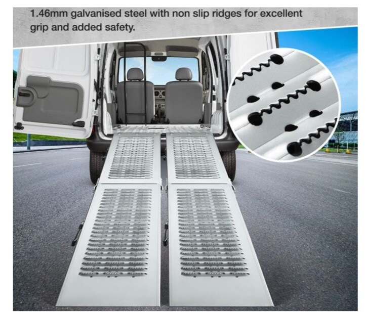 2PC FOLDABLE LOADING RAMP FOR MOTORBIKE SCOOTER WHEELCHAIR MOBILITY ...