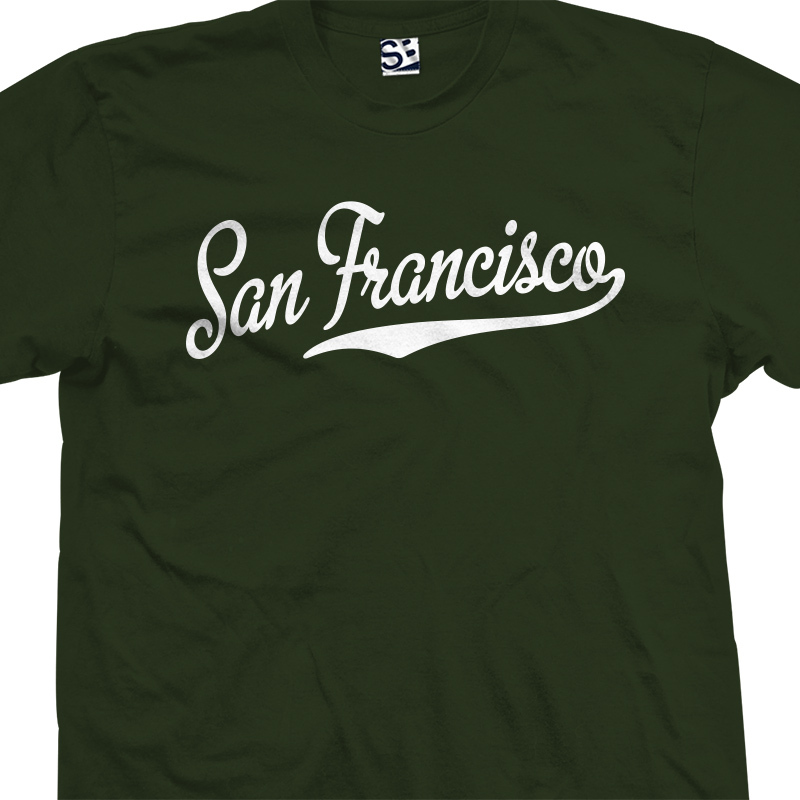 San Francisco Script Tail Shirt | SF Baseball Cursive | Mens Tee | eBay