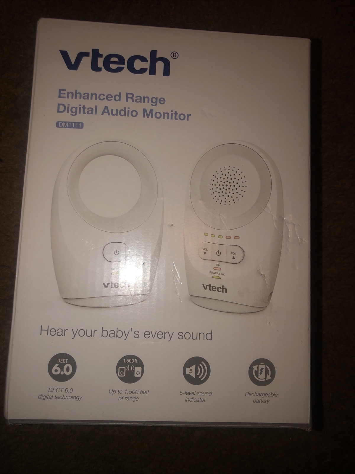 VTech DM1111 Enhanced Digital Audio Baby Monitor - White 735078044426 ...