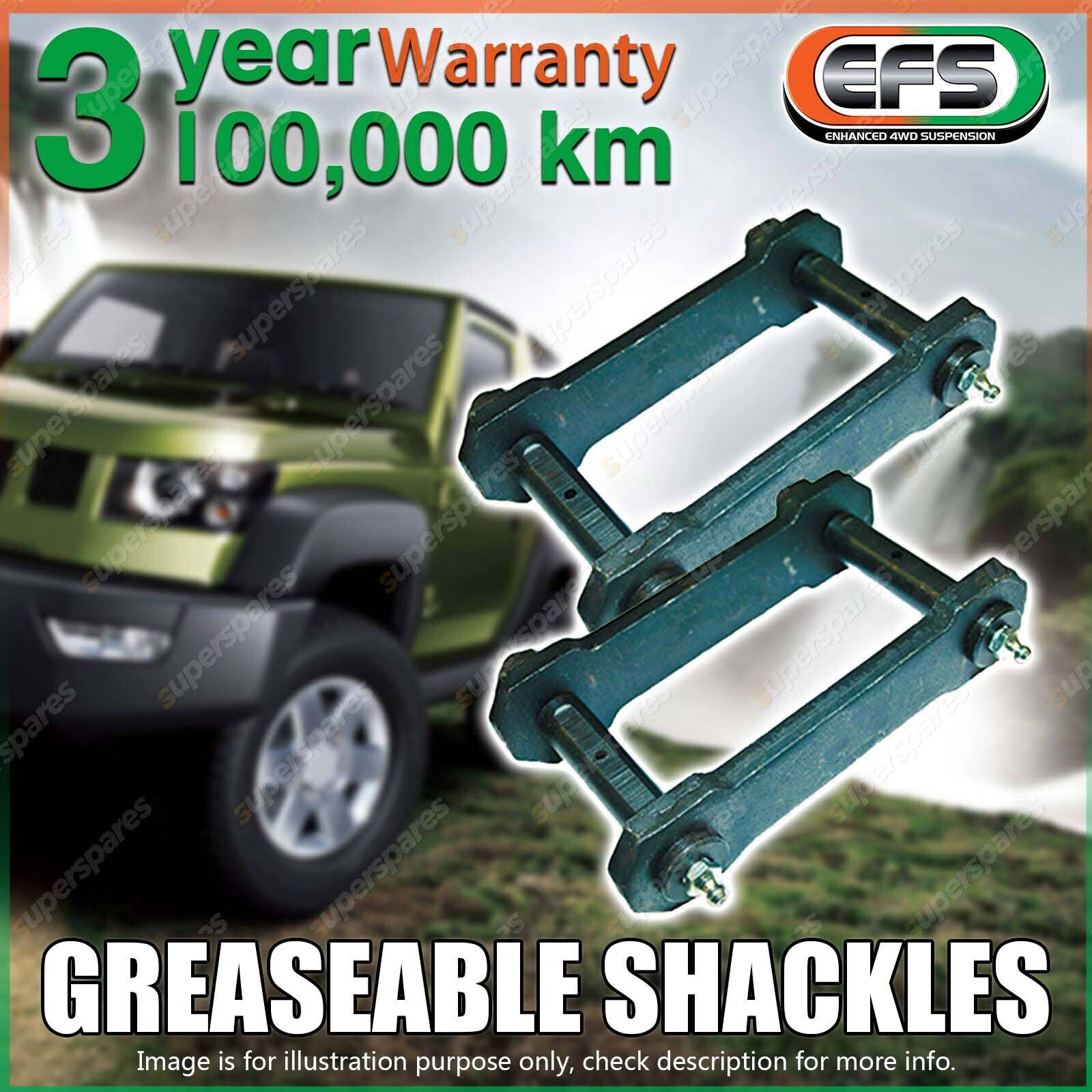 Rear EFS Greaseable Swing Shackles for Toyota Hilux Leaf Front Axle Off ...