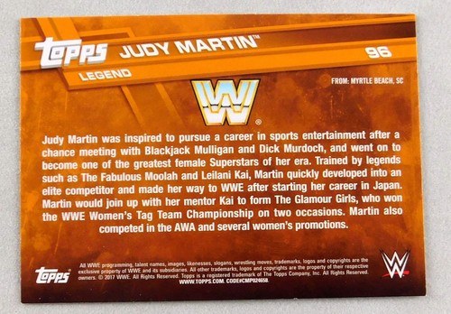 Judy Martin WWE Wrestling Trading Card #55 Topps WWF Smackdown Raw ...
