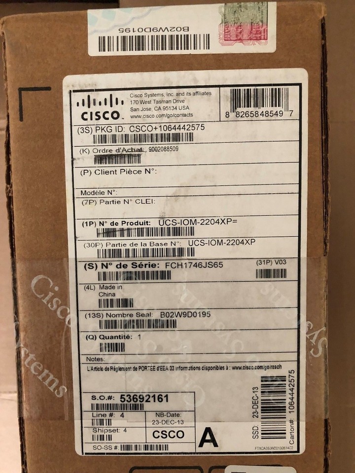BRAND NEW SEALED CISCO UCS-IOM-2204XP 2204XP Fabric Extender 4-Port ...