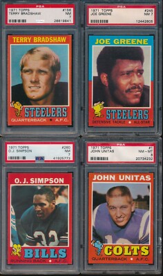 1971 TOPPS FOOTBALL COMPLETE SET 1-263 NM+ 43 PSA GREENE RC BRADSHAW RC ...