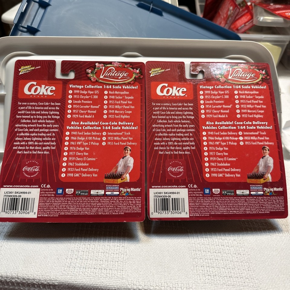 Johnny Lightning Coca-Cola 1:64 Vintage Die Cast Collections Cars Lot ...