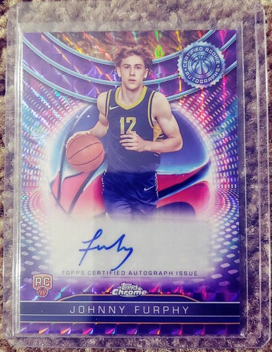 2024-25 Topps Chrome Johnny Furphy Auto Issue RC Purple Geometric #TCRA ...