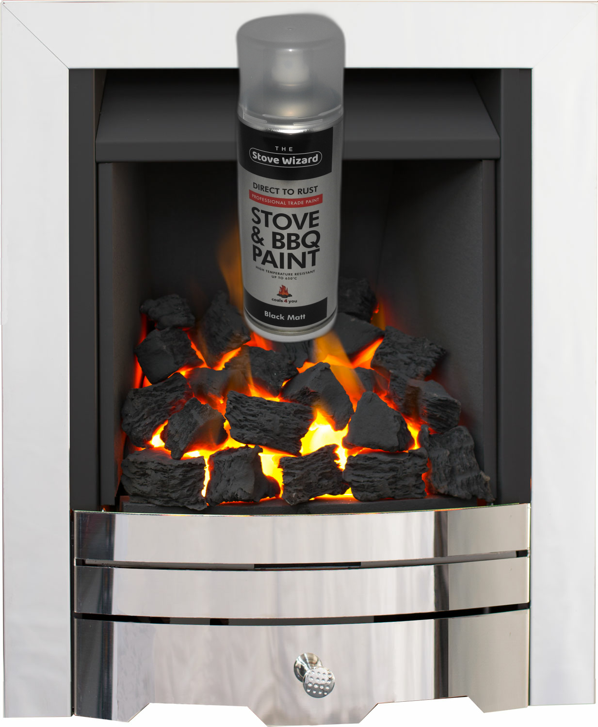 Gas Fire Coal Paint Spray Place replacement Plus 20 Coals Of Your ...