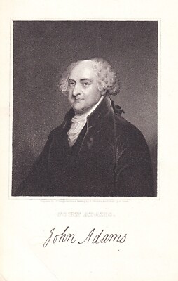 JOHN ADAMS President engraving by Longacre after Stewart, 1870's issue ...