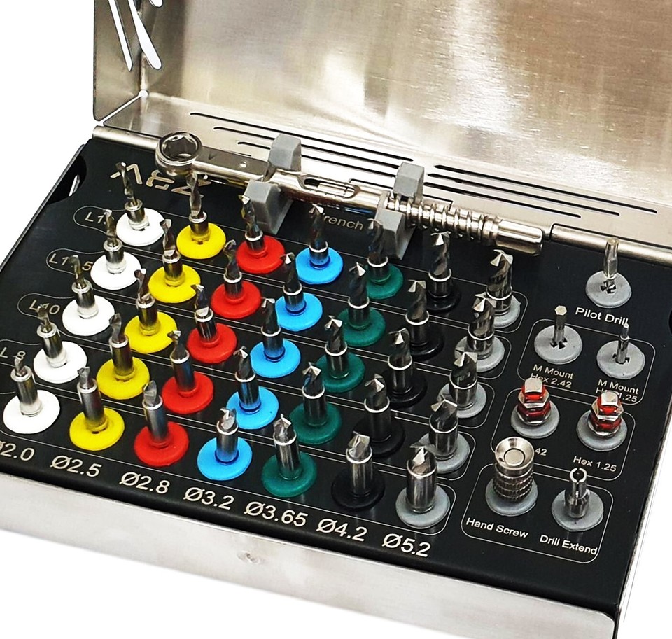 Dental Implant 35 Integral Stopper Drills with Drivers and Keys ...