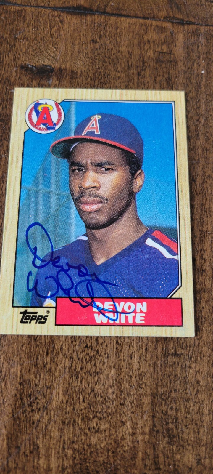 1987 TOPPS SIGNED ROOKIE CARD DEVON WHITE ANGELS BLUE JAYS MARLINS ...
