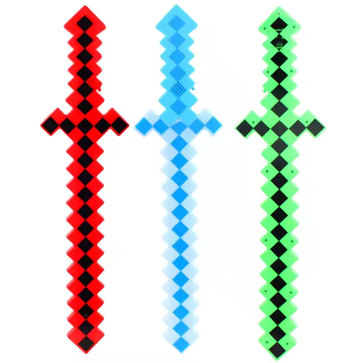 Minecraft Diamond Pixel Saber LED Flashing Lightsaber Toy with Sounds ...