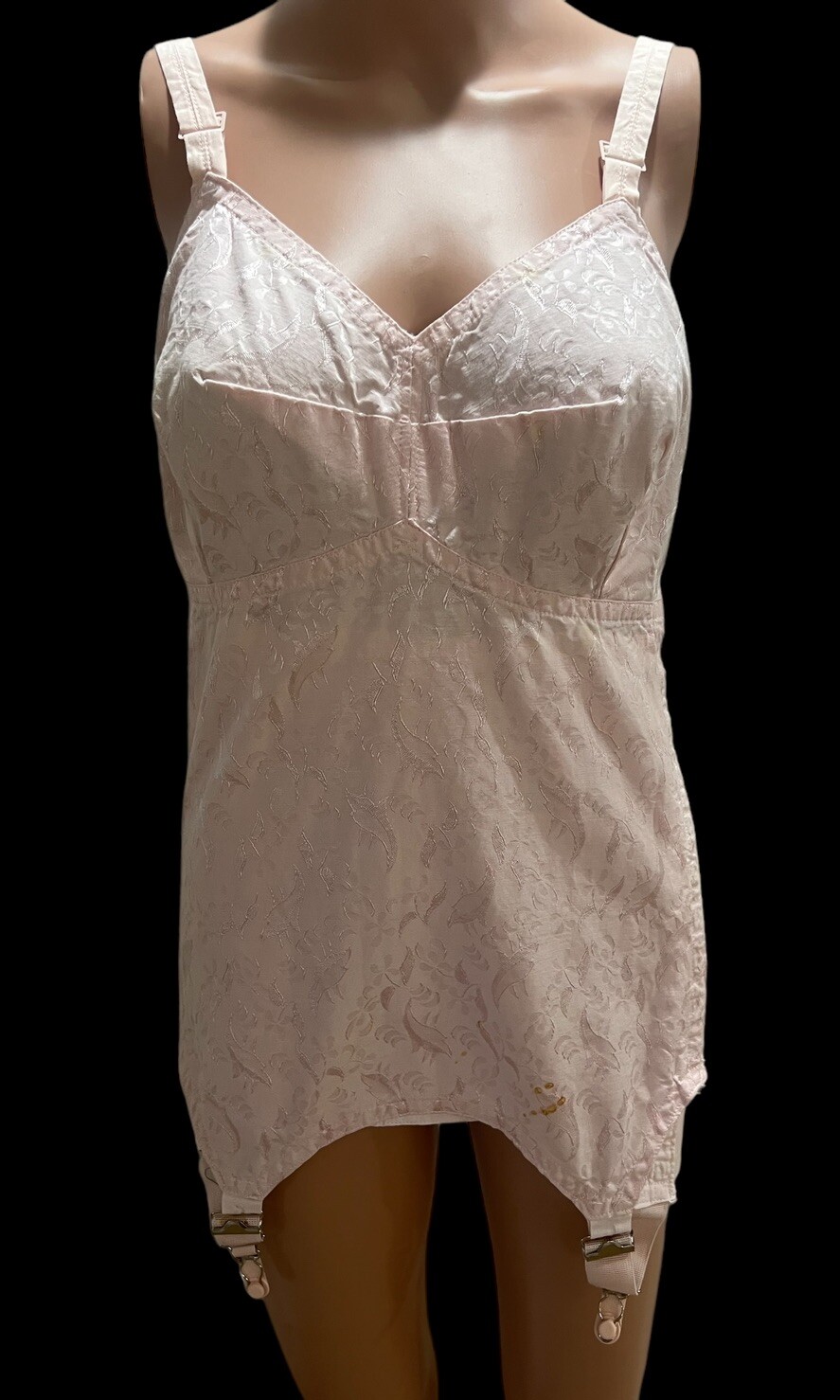 VTG 40s PINK Open Bottom GIRDLE Firm LACE Corset GART… - Gem