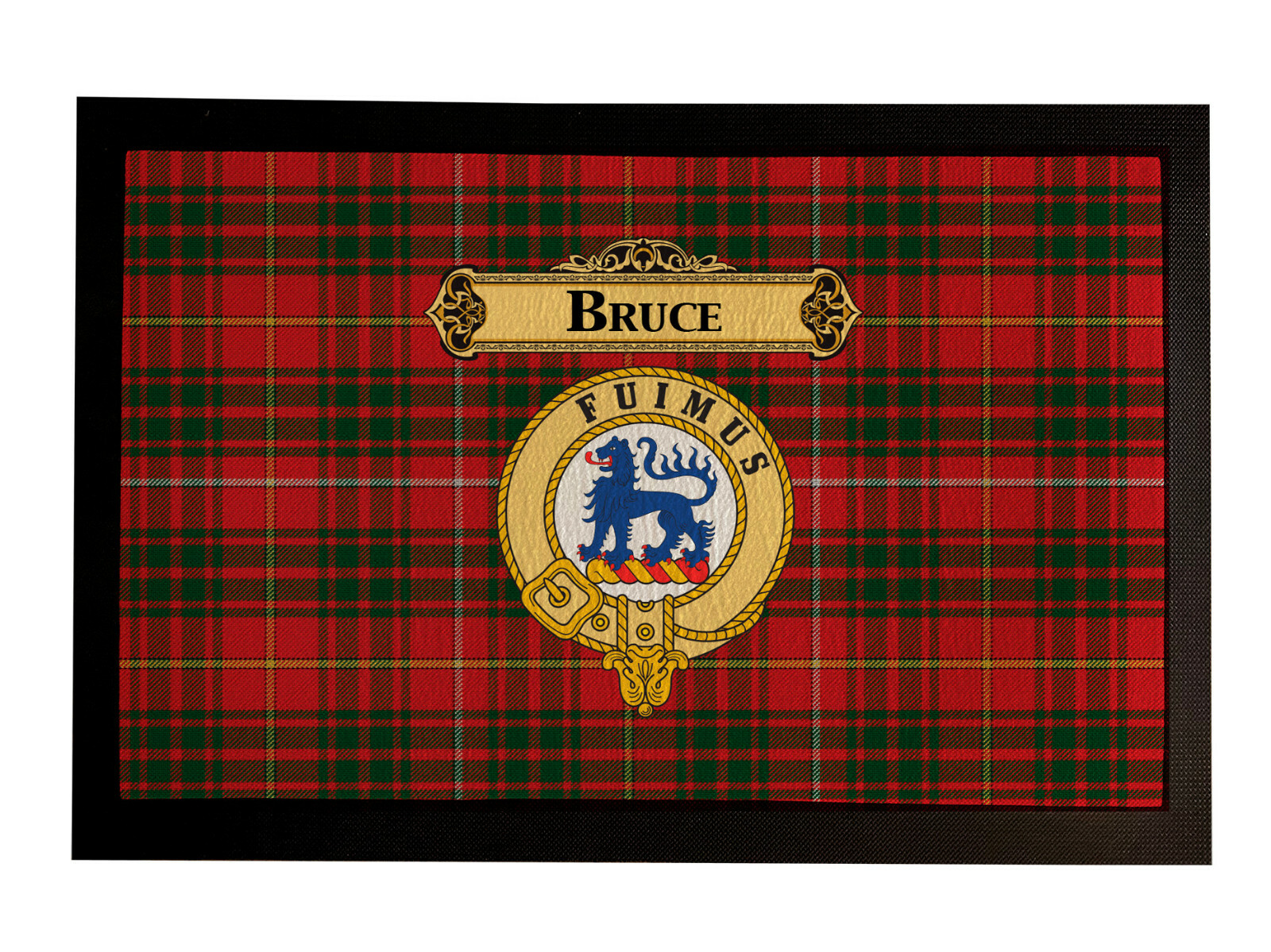 BRUCE Scottish Clan - Family Clan Tartan Home Bar Man Cave door mat ...