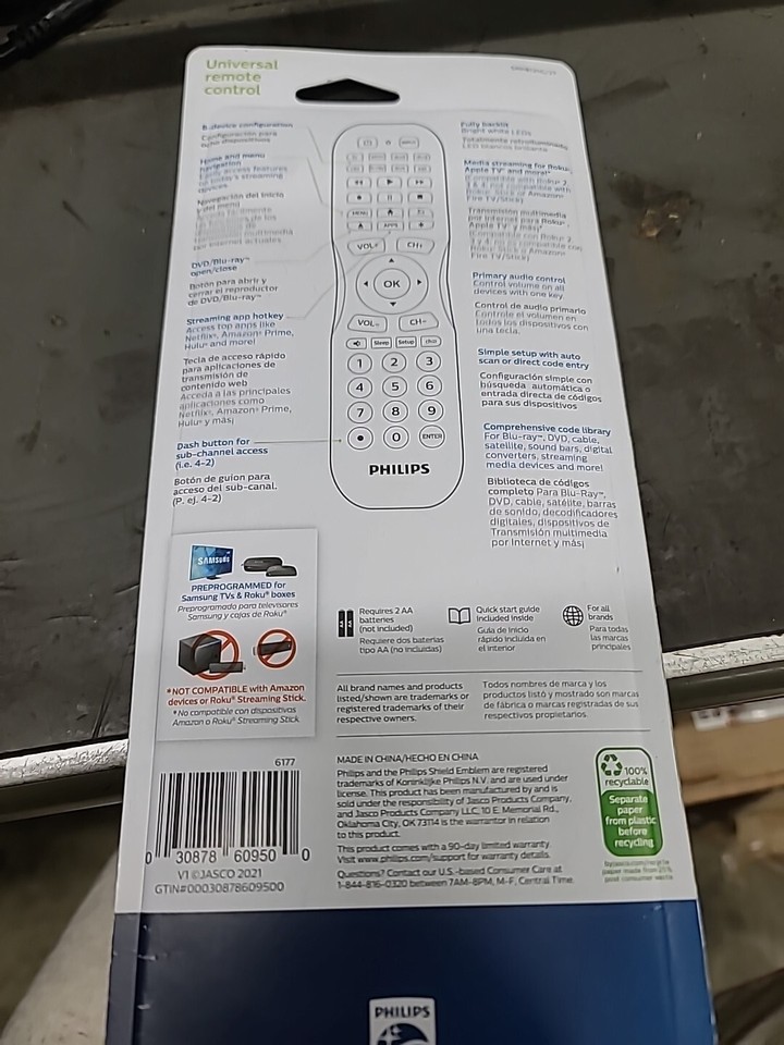Philips 8-Device Backlit Universal Remote Control | eBay