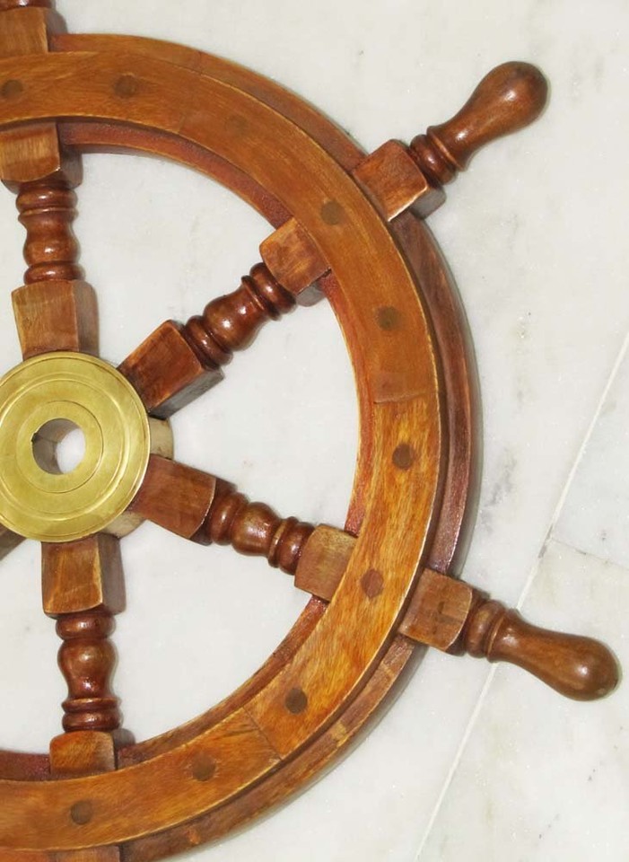 Nautical Decoration Rudder Wall Hanging Wood Collectible Boat Ship ...