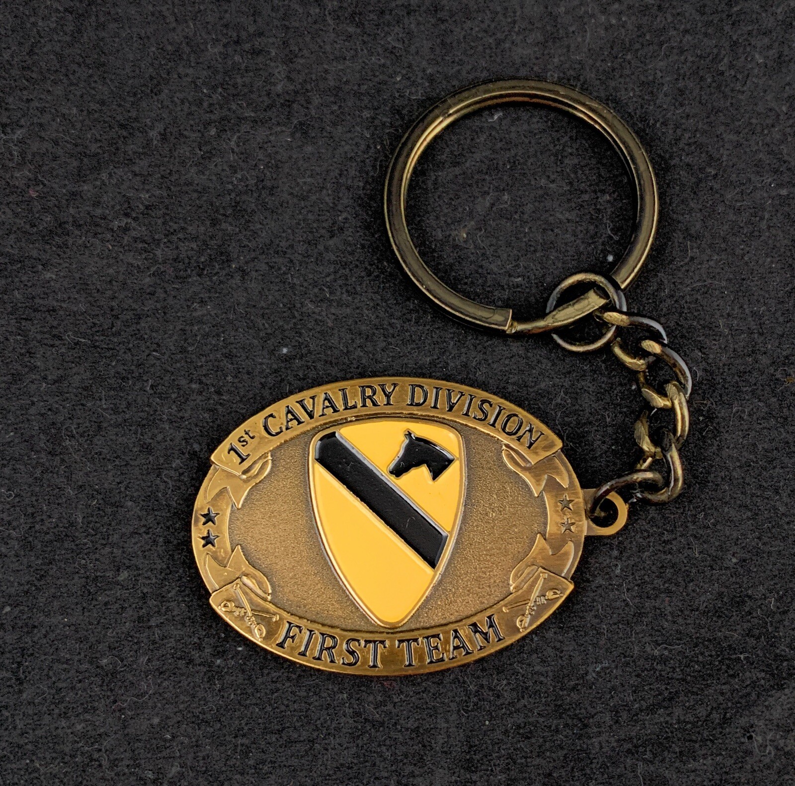 🌟US Army 1st Cavalry Division Brass Keychain, 1st Cav America's First ...