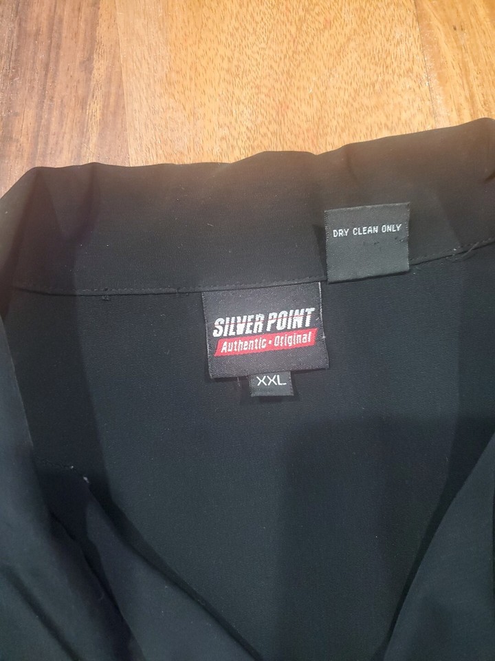 Silver Point Button Up Shirt Men's XXL Barb Wire Embroidery Unique | eBay