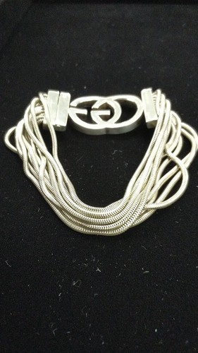 Gucci Interlocking G Logo Sterling Silver 925 Bracelet Used | eBay