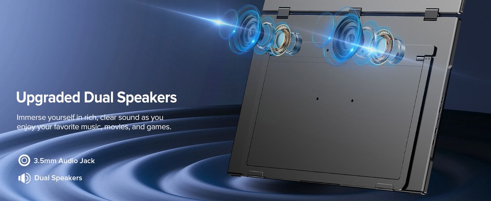 18.5" 1080P 100Hz Dual Portable Monitor Lapdock Monitor Dual Screen For ...