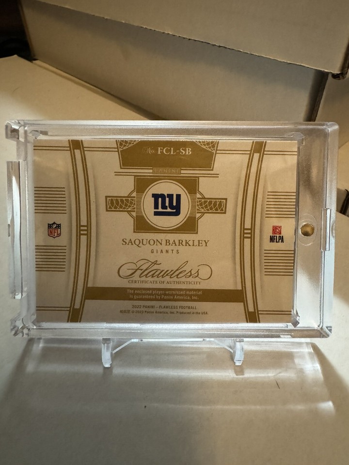 2022 Flawless Saquon Barkley Cleat Patch/Mem 4/5!!!! Nike Swoosh!!! | eBay