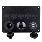 5 Gang ON/OFF Toggle Switch Panel Voltage USB Fast Charger Socket Car ...