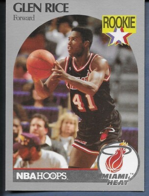 Glen Rice Rookie Card 1990 NBA Hoops #168 Miami Heat, Michigan ...