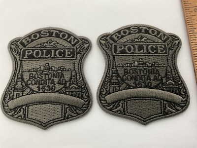 Massachusetts Boston Police Shield Badge Patch Subdued new | eBay