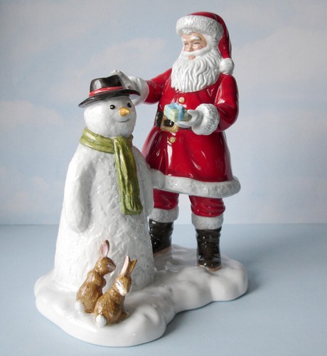 Royal Doulton Santa's Snow Buddy 2019 Father Xmas Figurine w/Snowman ...