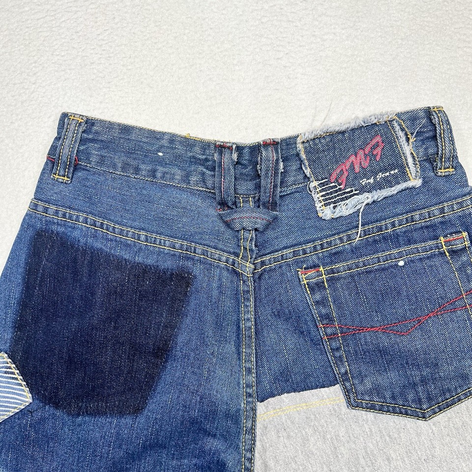 90s FNF Wide Leg Denim Jeans Y2K Patch Heavyweight Streetwear Skate ...