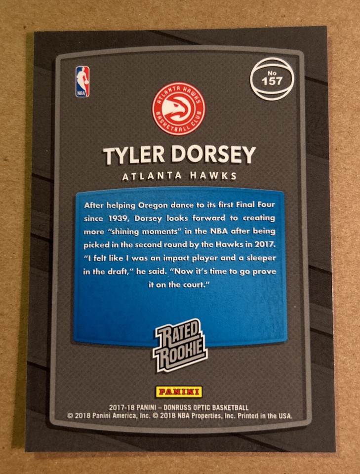 2017-18 Donruss Optic Rated Rookie #157 Tyler Dorsey RC Basketball | eBay