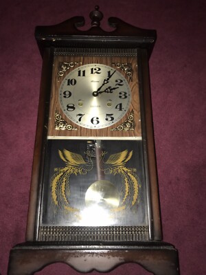 Alaron 31-Day Wall Table Desk Clock Pendulum Yellow Birds Peacock ...