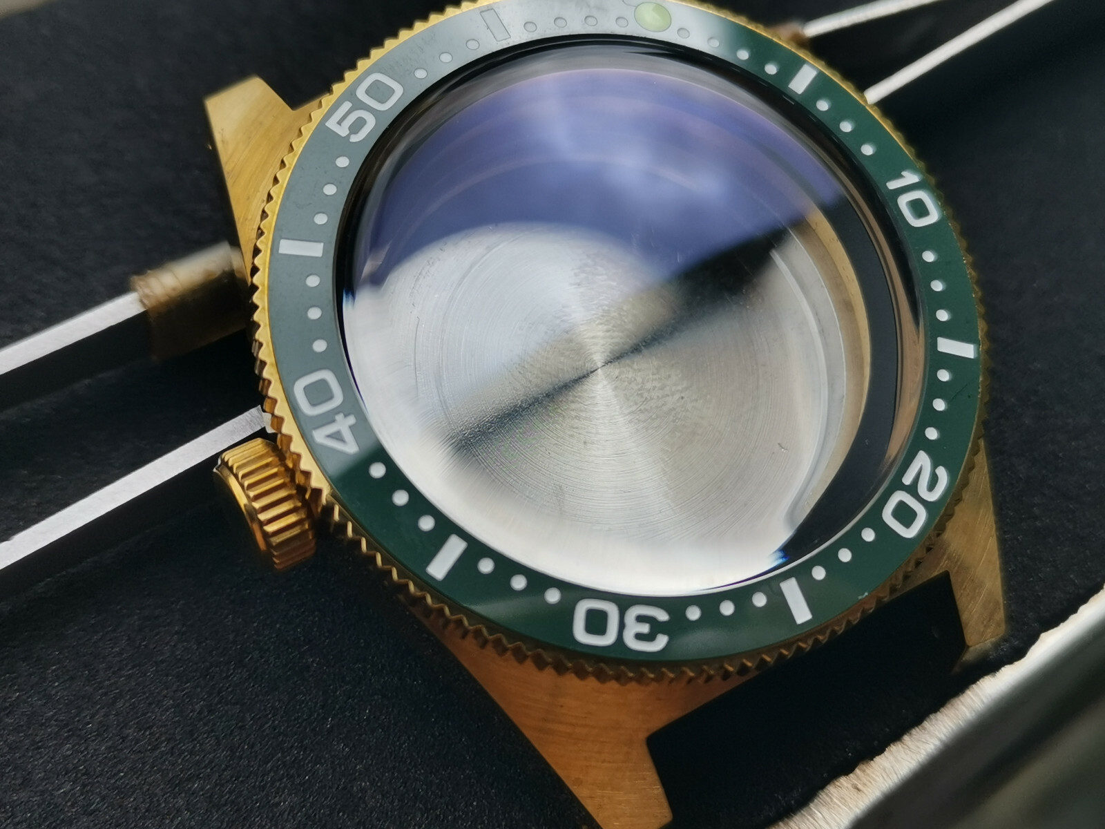 40mm ceramic bezel Watch Case bronze case fit NH35A NH36A 300M water ...