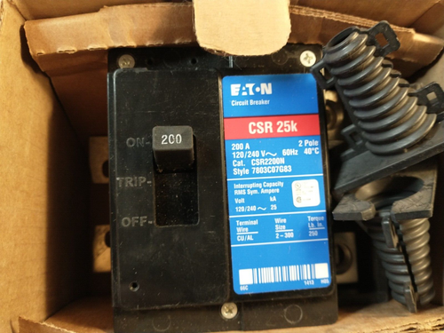 Eaton CSR2200N 200A 2 Pole 120/240 VAC Circuit Breaker W/ Installation ...
