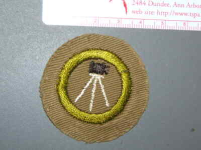 Boy Scout Merit Badge Photography narrow tan circa '36-46 4320M | eBay